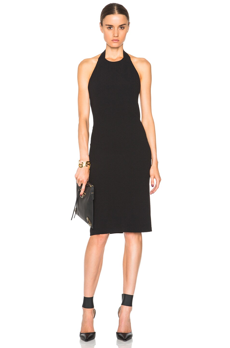 Christopher Esber Halter Tab Dress in Black | FWRD