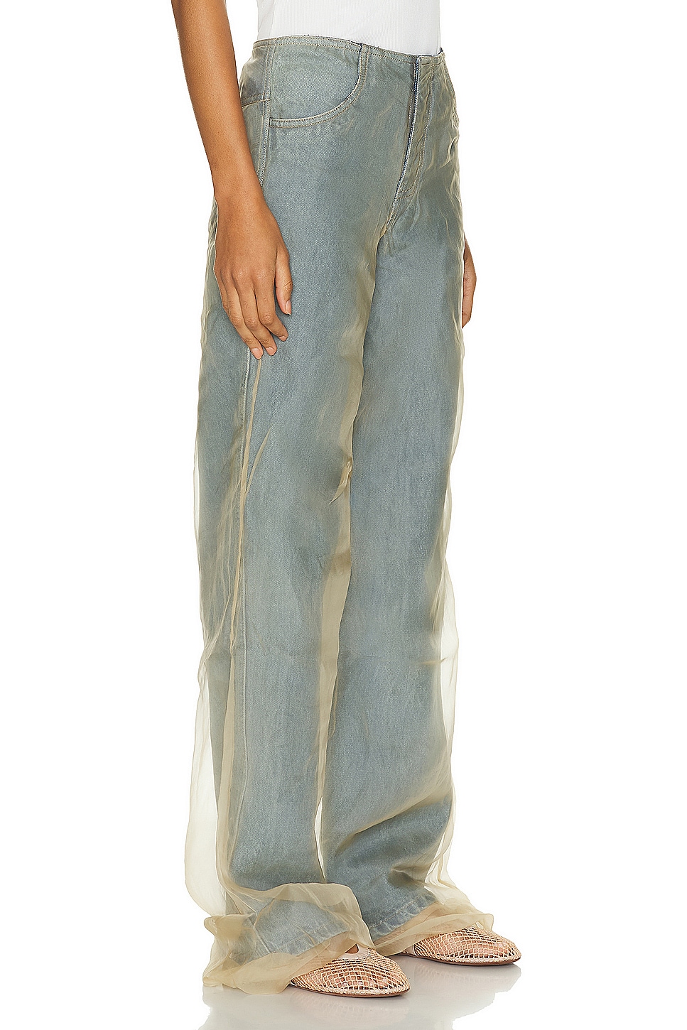 Christopher Esber Silk Parchment Wide Leg in Stone Blue & Sand | FWRD
