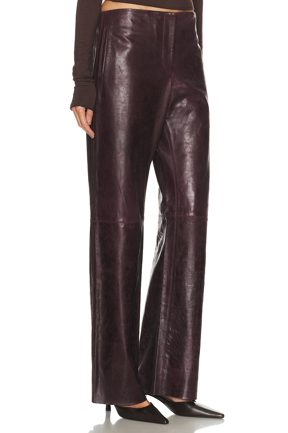 Christopher Esber Redux Leather Pant in Maroon | FWRD