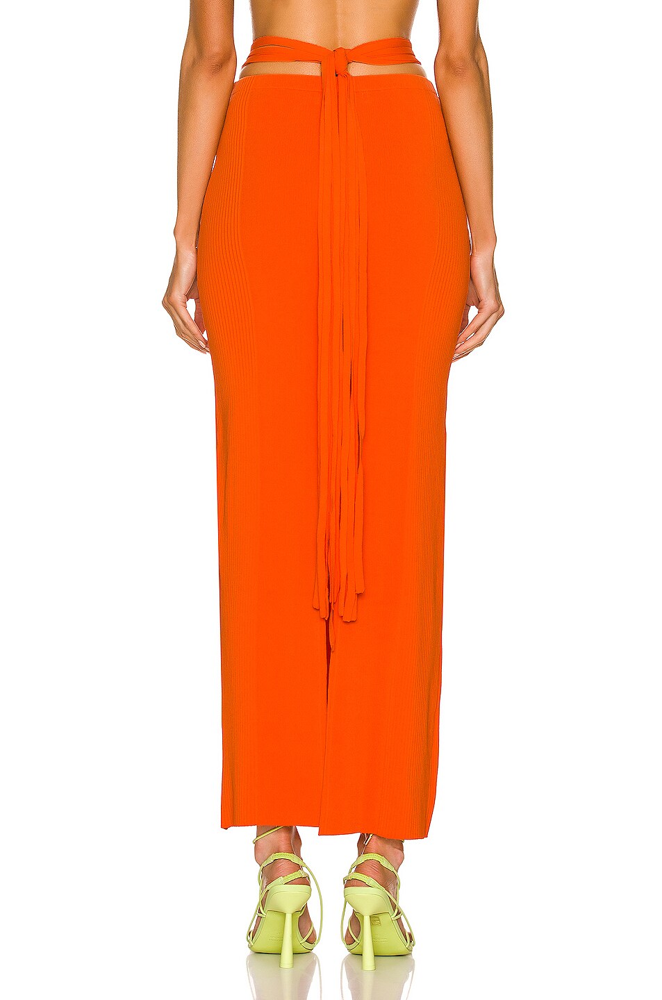 Christopher Esber Variegated Rib Knit Skirt in Carrot | FWRD