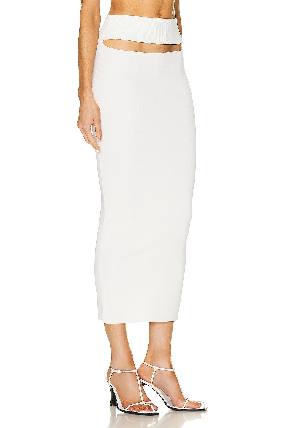 Christopher Esber Split Micro Knit Skirt in White | FWRD