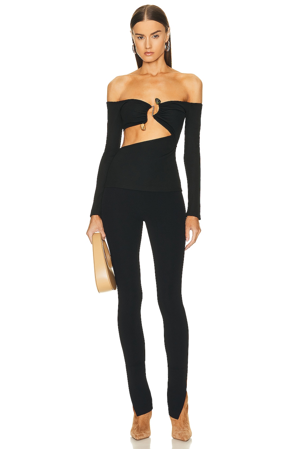 Christopher Esber Distort Quartz Shoulderless Top in Black | FWRD