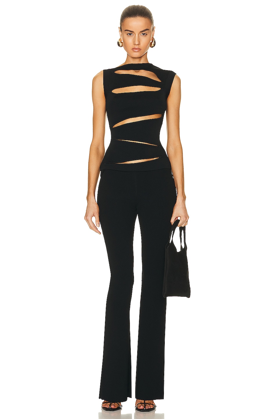 Christopher Esber Slashed Knit Top in Black | FWRD