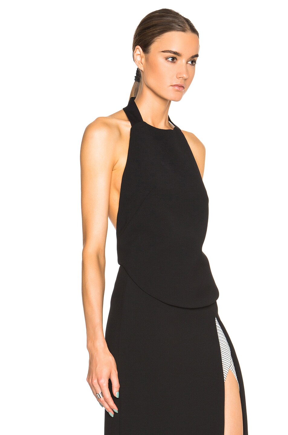 Christopher Esber Structured Bib Halter Top in Black | FWRD
