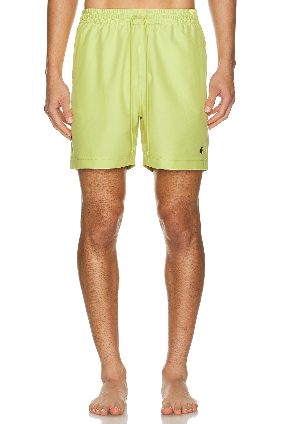 Carhartt WIP Chase Swim Trunks in Arctic Lime & Gold | FWRD