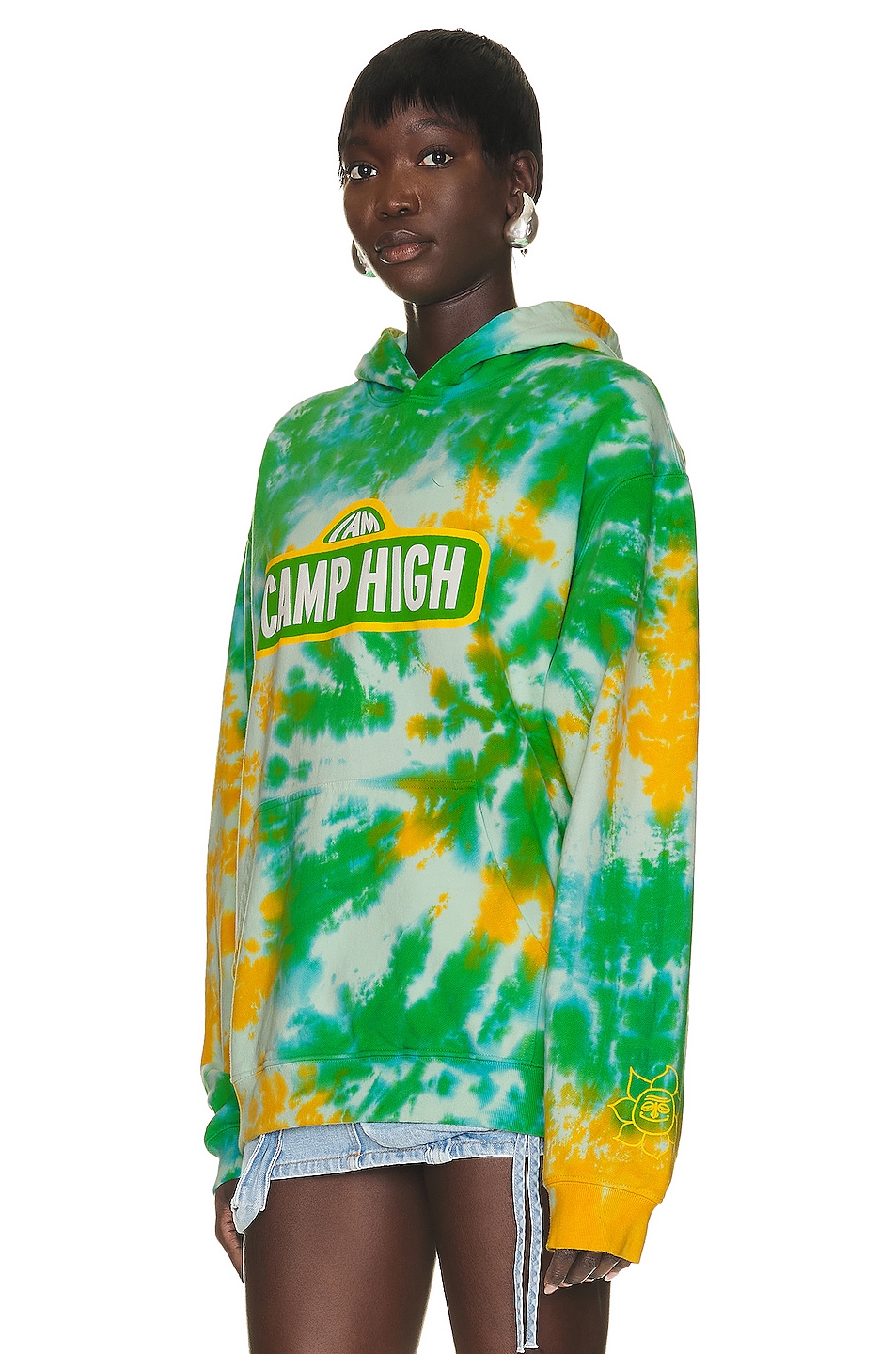 Camp High High Street Hoodie in Kermit Green & Sunshine | FWRD