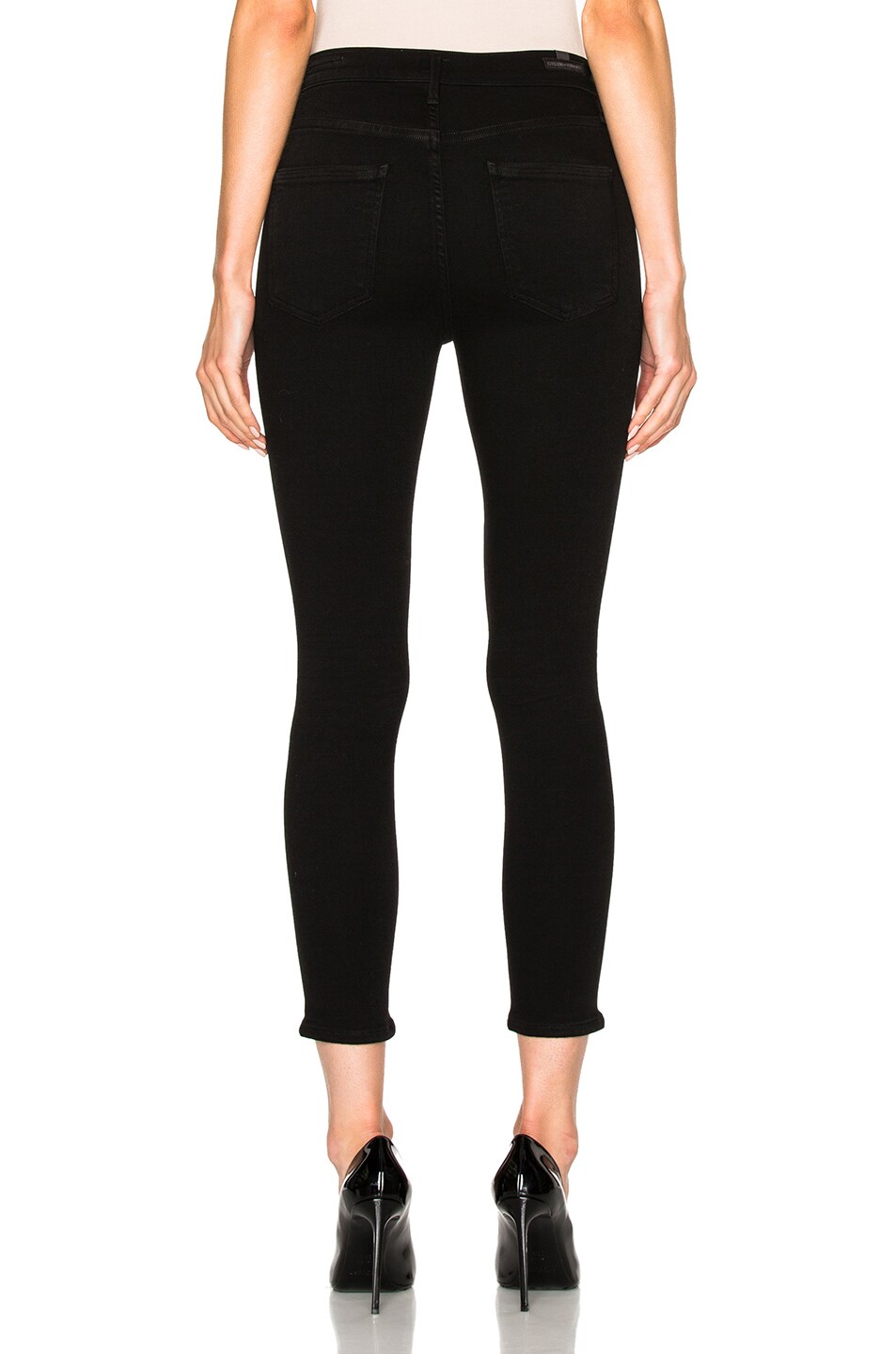 Citizens of Humanity Rocket Crop High Rise in All Black | FWRD