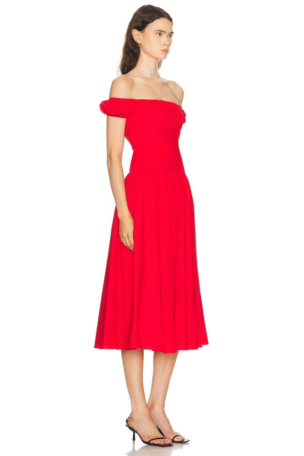 CAROLINE CONSTAS Augusta Drop Waist Maxi Dress in High Risk Red | FWRD