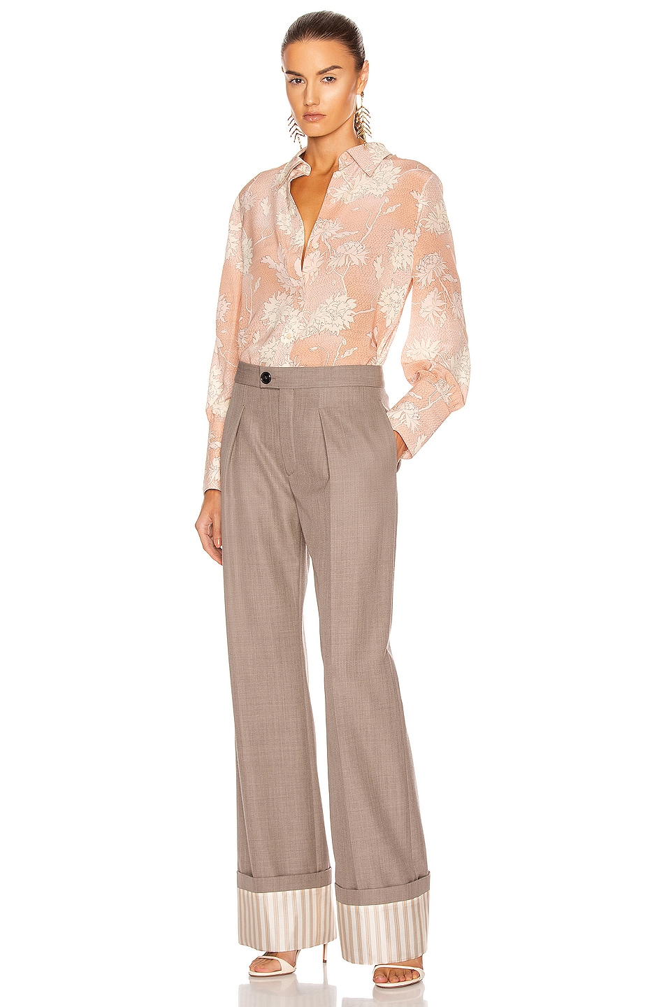 Chloe Tailored Pant in Sooty Khaki | FWRD