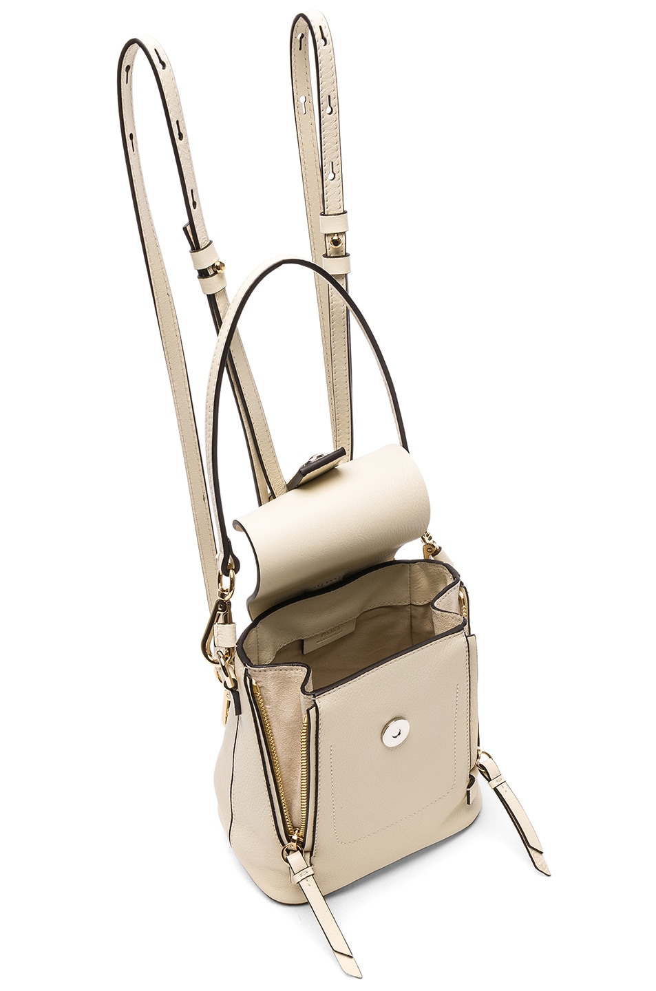 Chloe Mini Faye Calfskin & Suede Backpack in Off White | FWRD