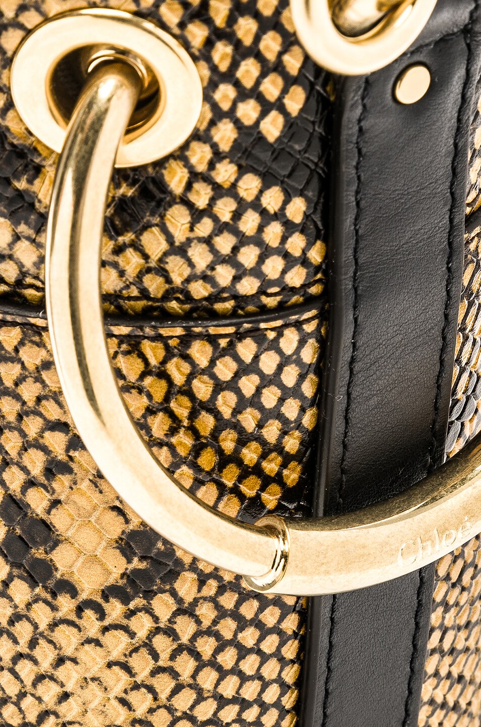 Chloe Mini Roy Python Print Leather Bucket Bag in September Sun | FWRD