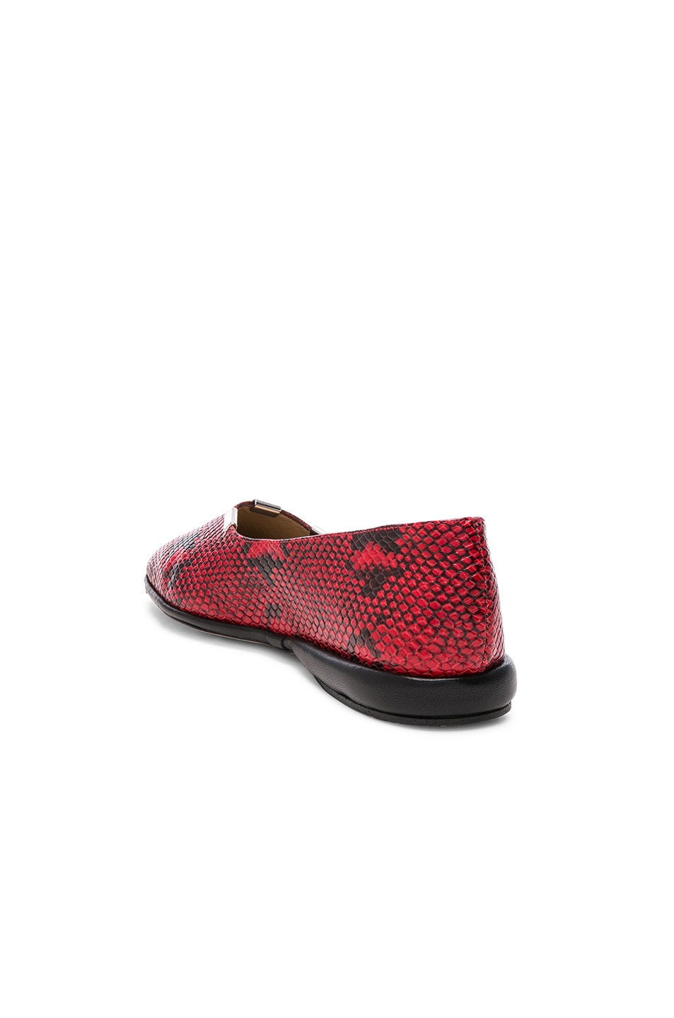 Chloe Skye Python Print Leather Flats in Gypsy Red | FWRD