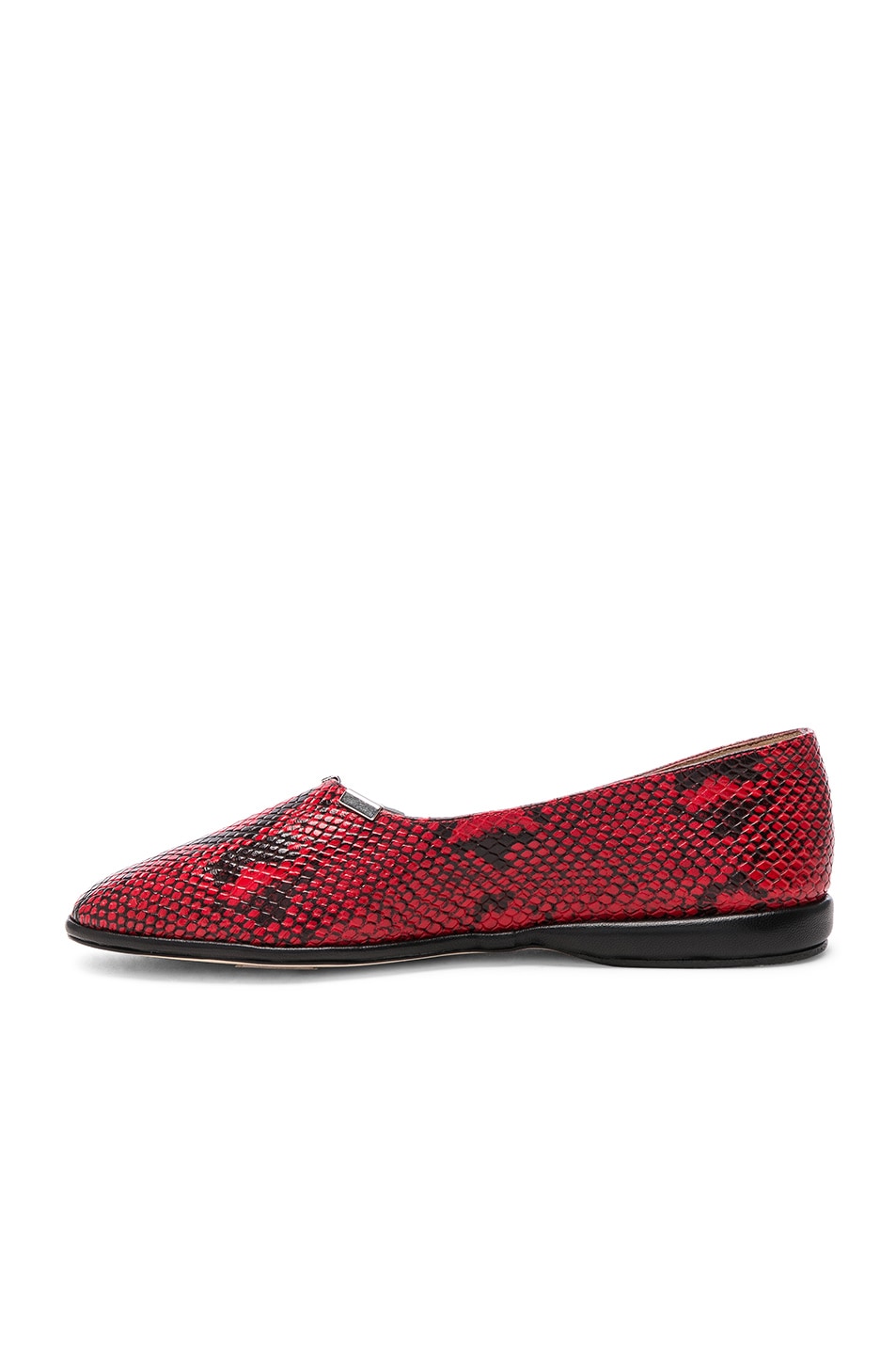 Chloe Skye Python Print Leather Flats in Gypsy Red | FWRD