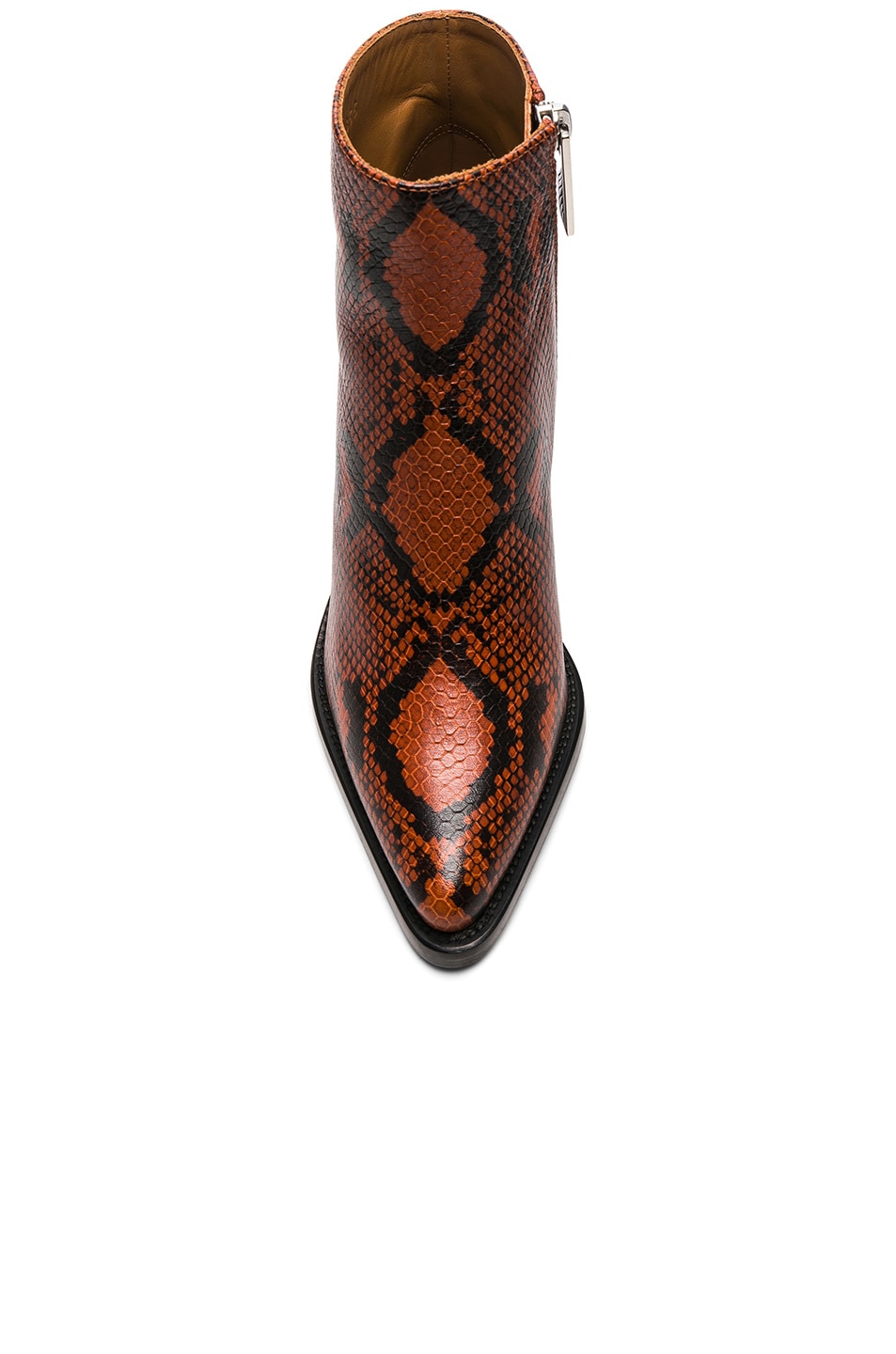 Chloe Python Rylee Print Leather Ankle Boots in Brown | FWRD