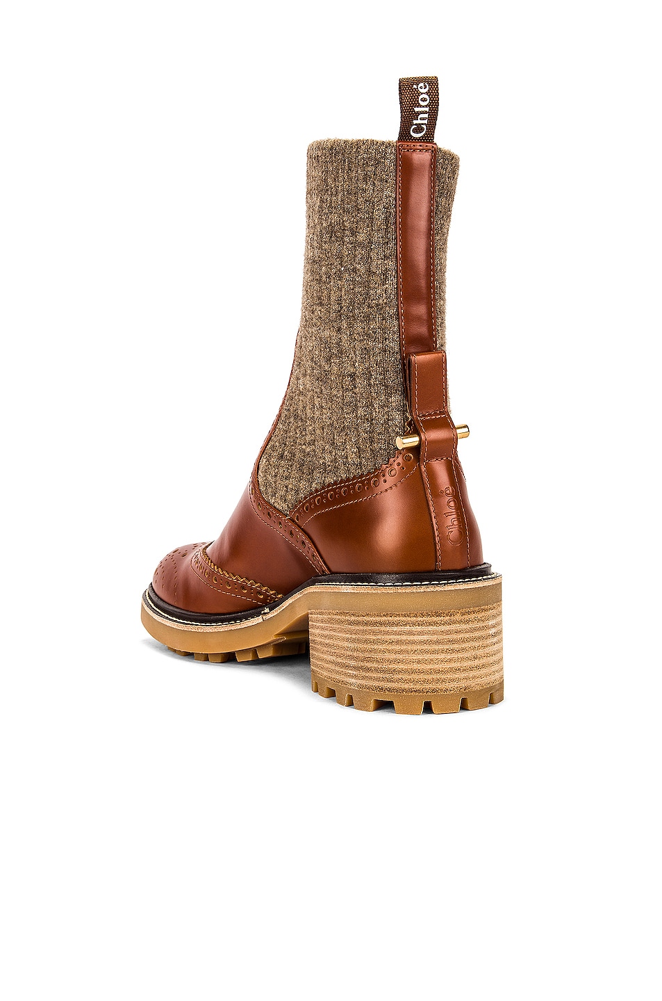 Chloe Franne Ankle Boots in Classic Tobacco | FWRD