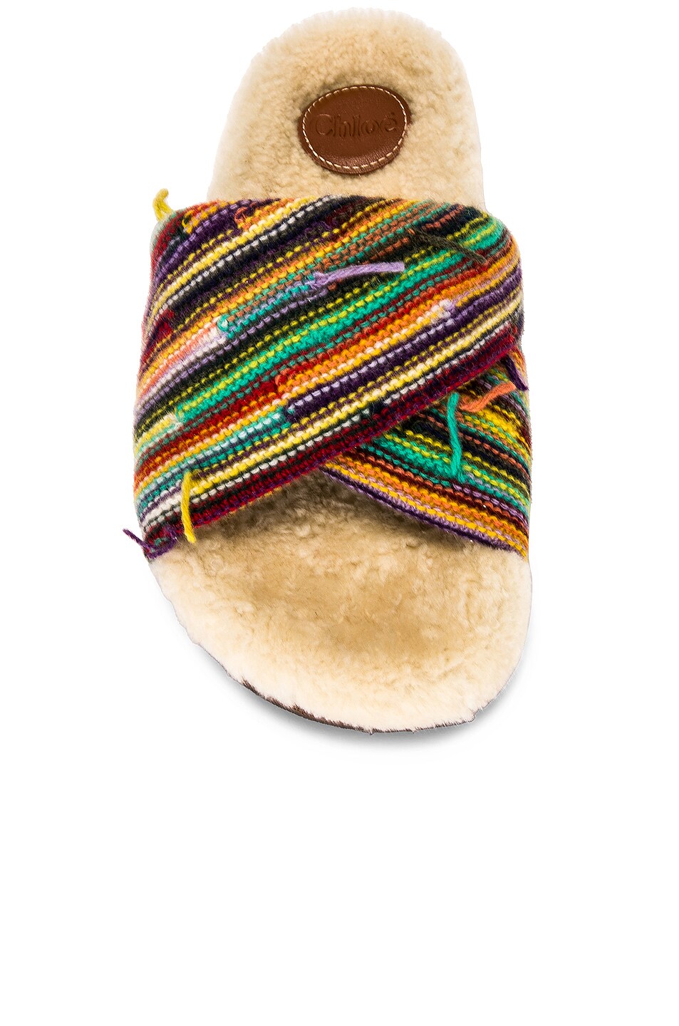 Chloe Wavy Slides in Multicolor Blue | FWRD