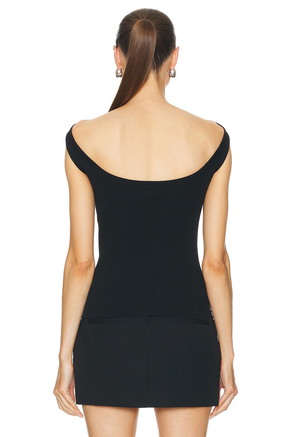 Courreges Hyperbole 90's Rib Top in Black | FWRD