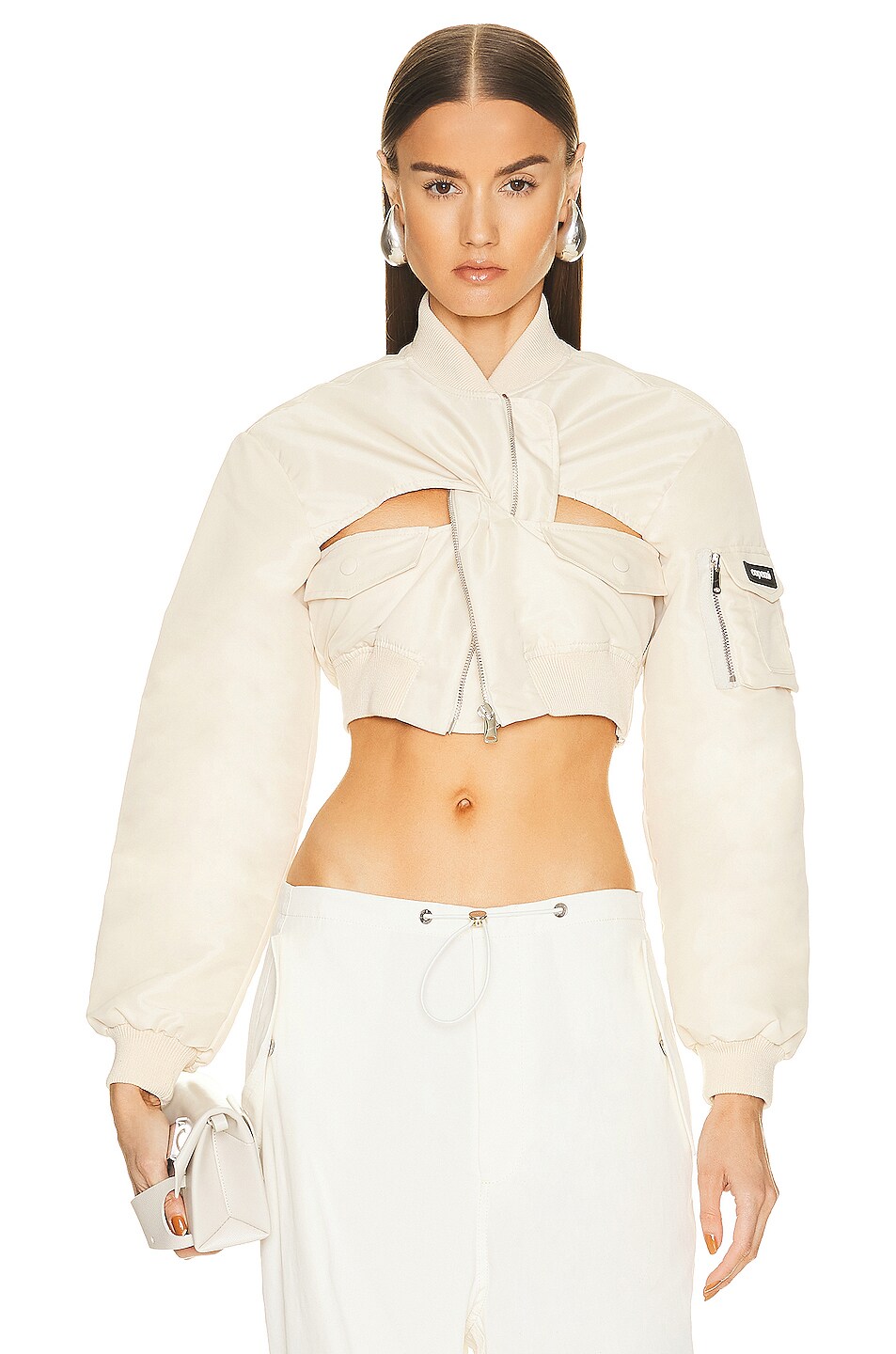 Coperni Cut Out Bomber Jacket in Vanilla | FWRD