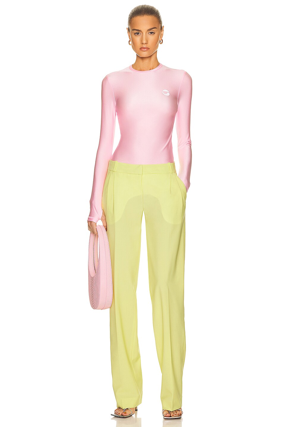 Coperni Crewneck Fitted Top in Light Pink | FWRD