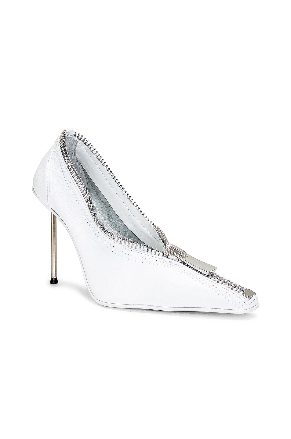 Coperni Spike Heel Zip Pump in Optic White | FWRD