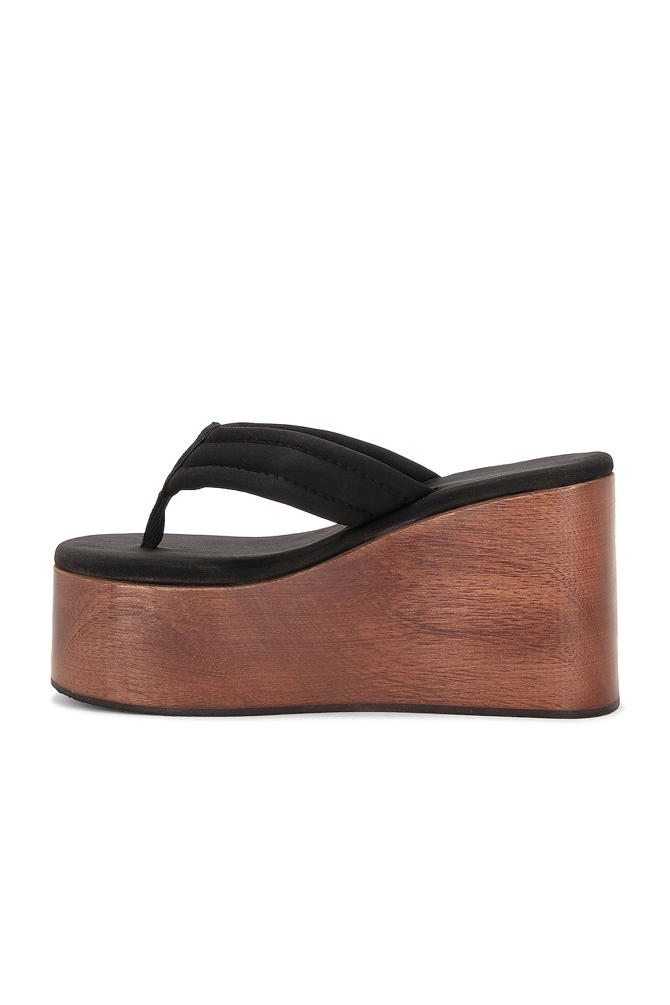 Coperni Wooden Branded Wedge Sandal in Black & Brown | FWRD