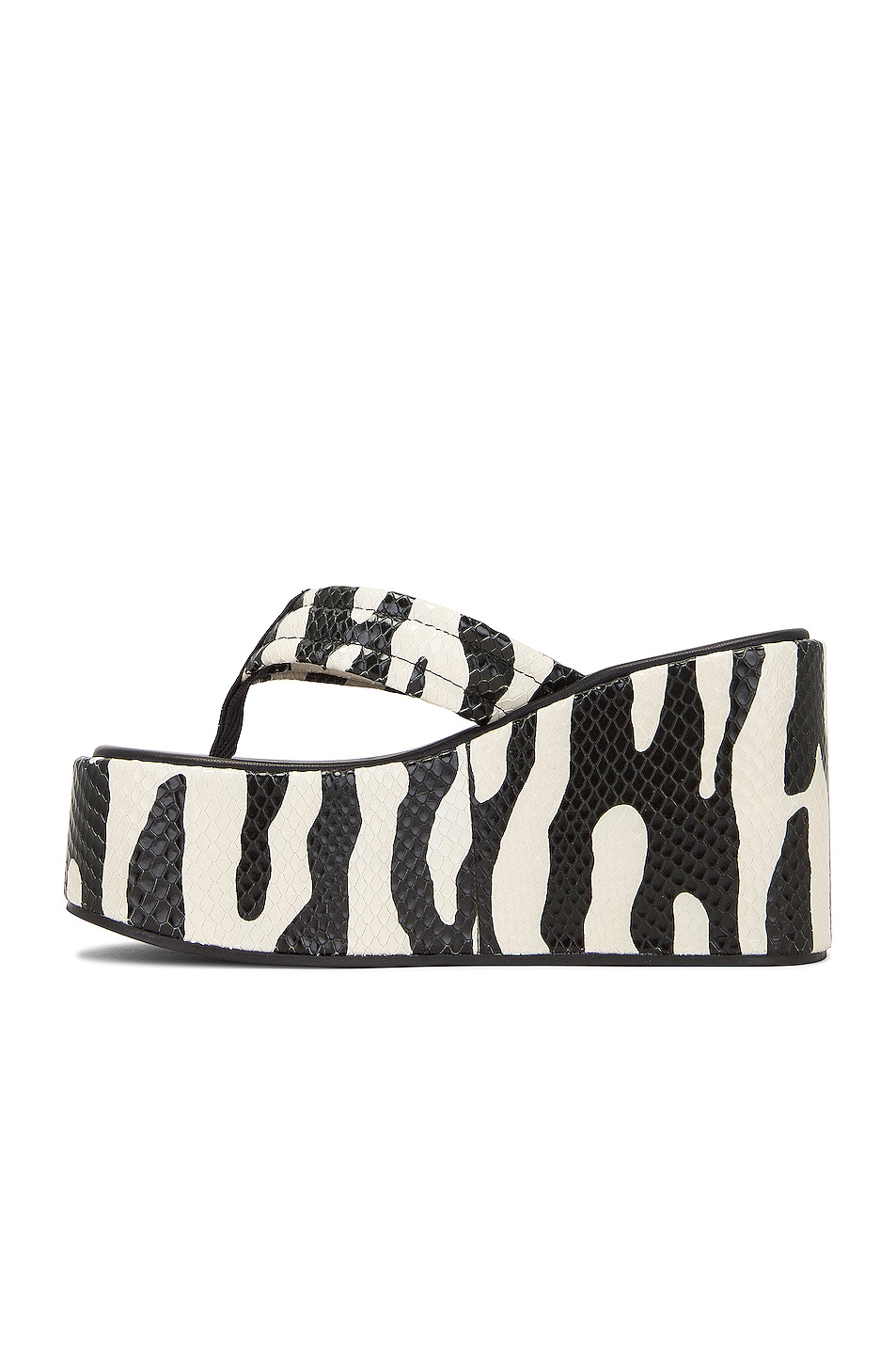 Coperni Zebra Branded Wedge Sandal in Black & White | FWRD