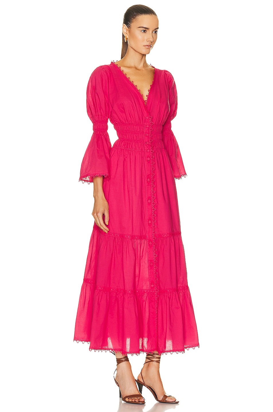 Charo Ruiz Ibiza Lipa Maxi Dress in Solid Fuchsia | FWRD