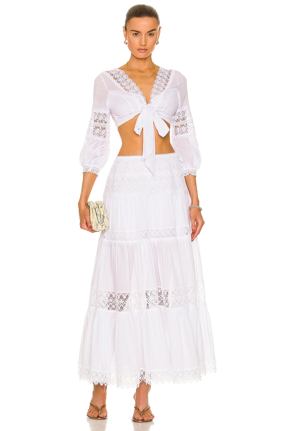 Charo Ruiz Ibiza Silke Maxi Skirt in White | FWRD