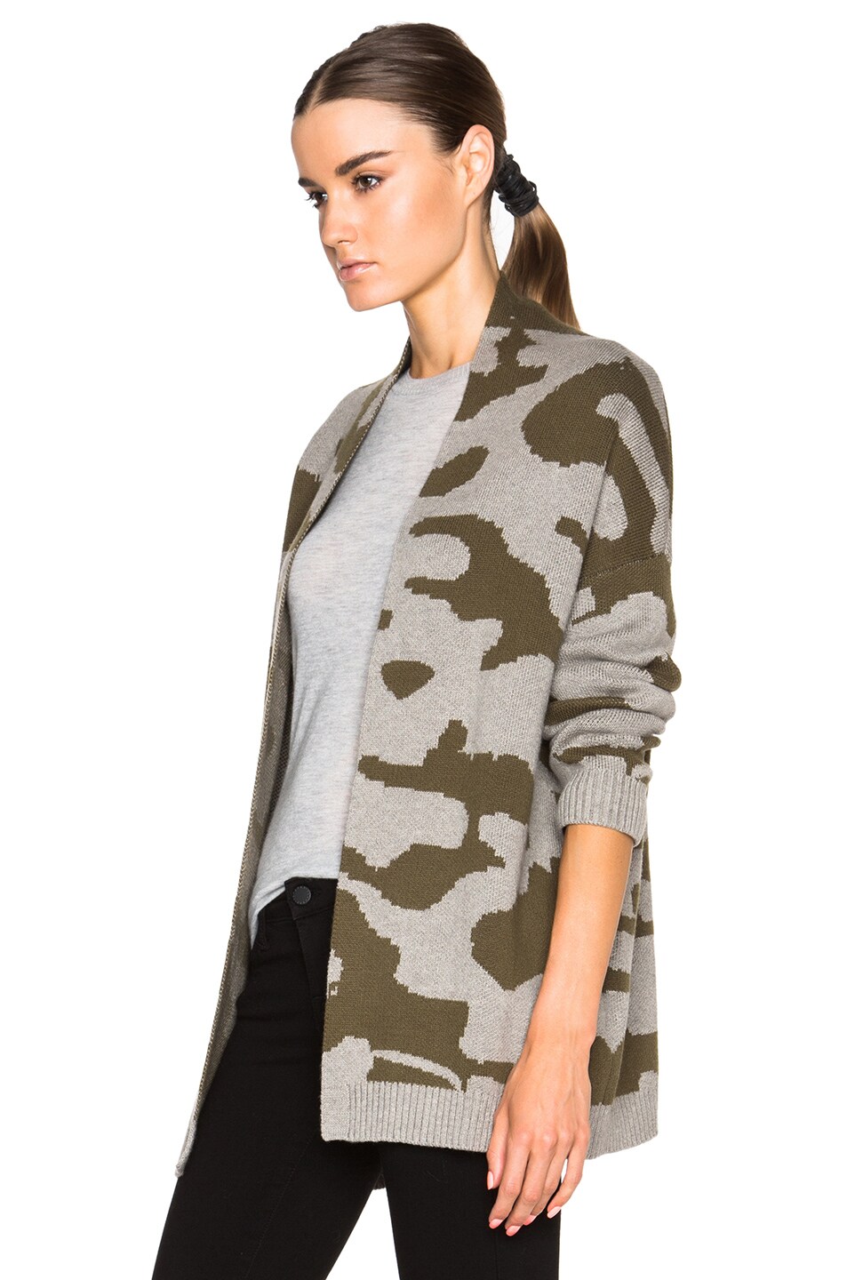 Current/Elliott Oversized Cardigan in Commando Camo | FWRD