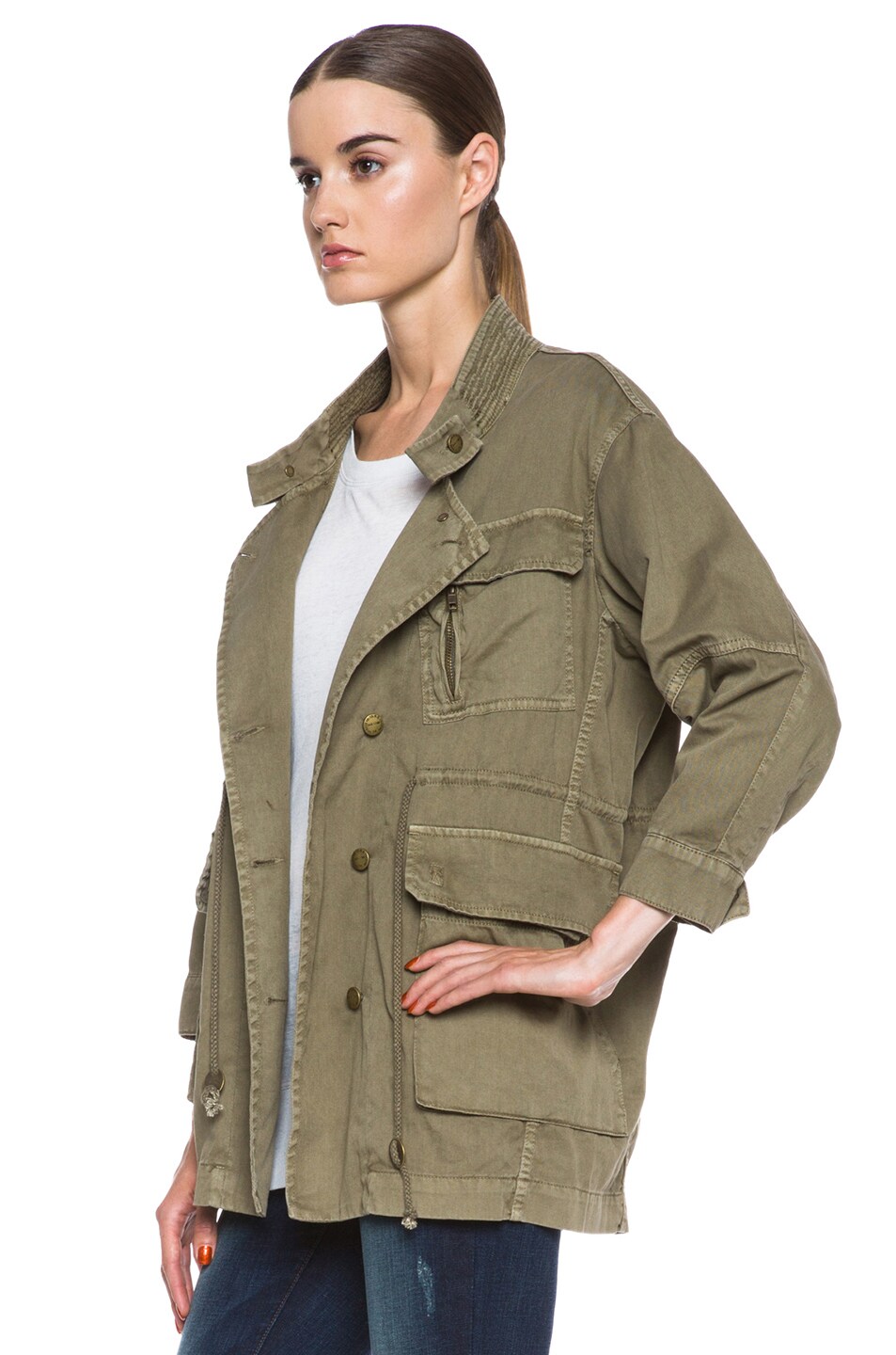 Current/Elliott The Military Cotton Parka in Army Green | FWRD