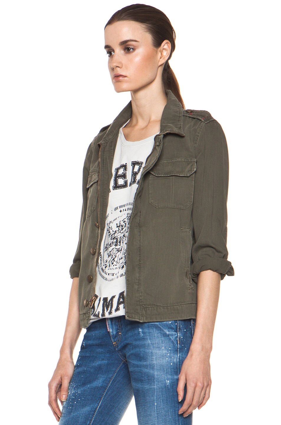 Current/Elliott The Battalion Jacket in Army Repair | FWRD