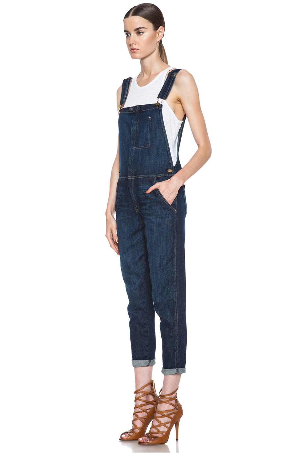 Current/Elliott Ranchhand Denim Overalls in Bedford | FWRD