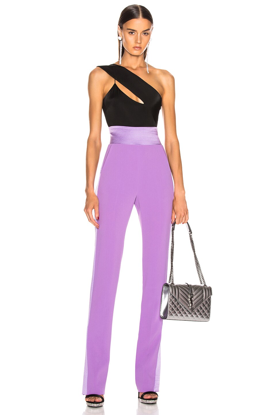 Cushnie Asymmetrical Cut Away Bodysuit in Black | FWRD