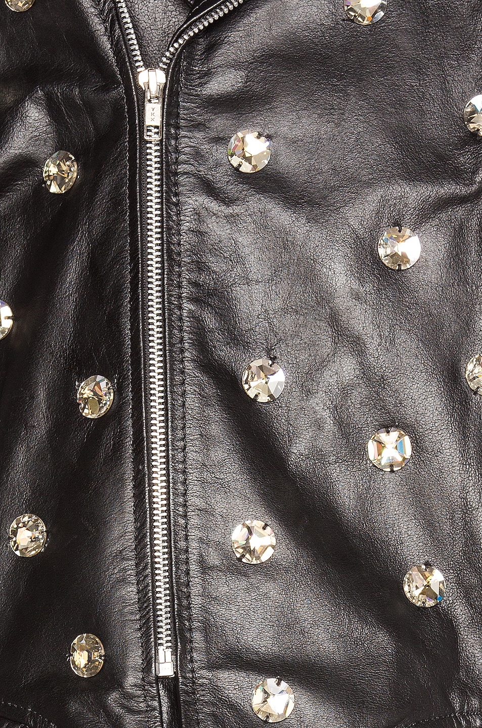 CHRISTIAN COWAN Leather and Swarovski Crystal Jacket in Black 1 | FWRD