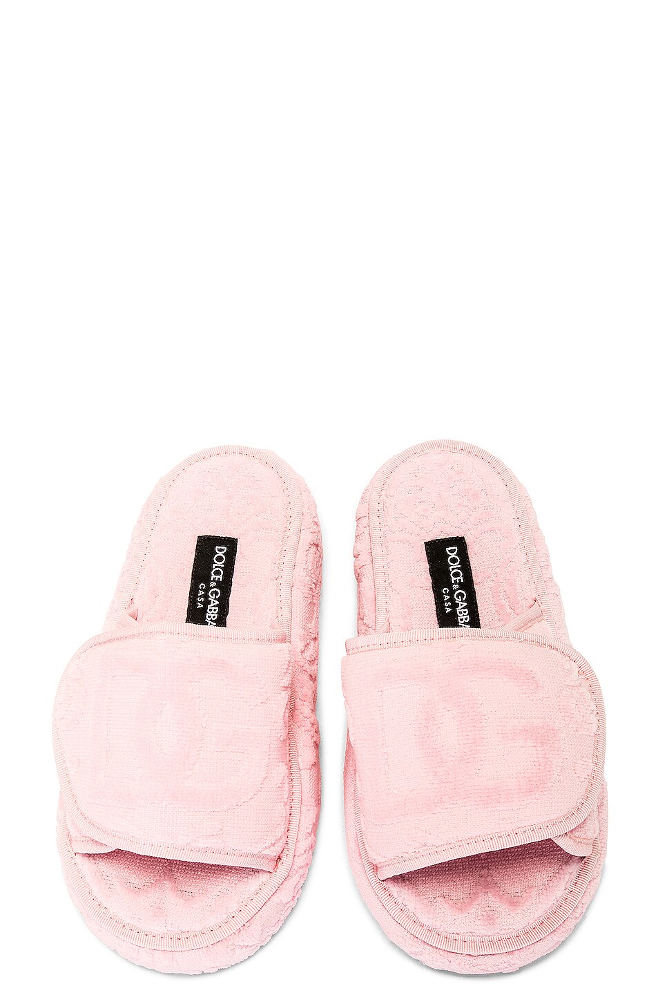 Dolce & Gabbana Casa Logo Jacquard Slippers in Pink | FWRD