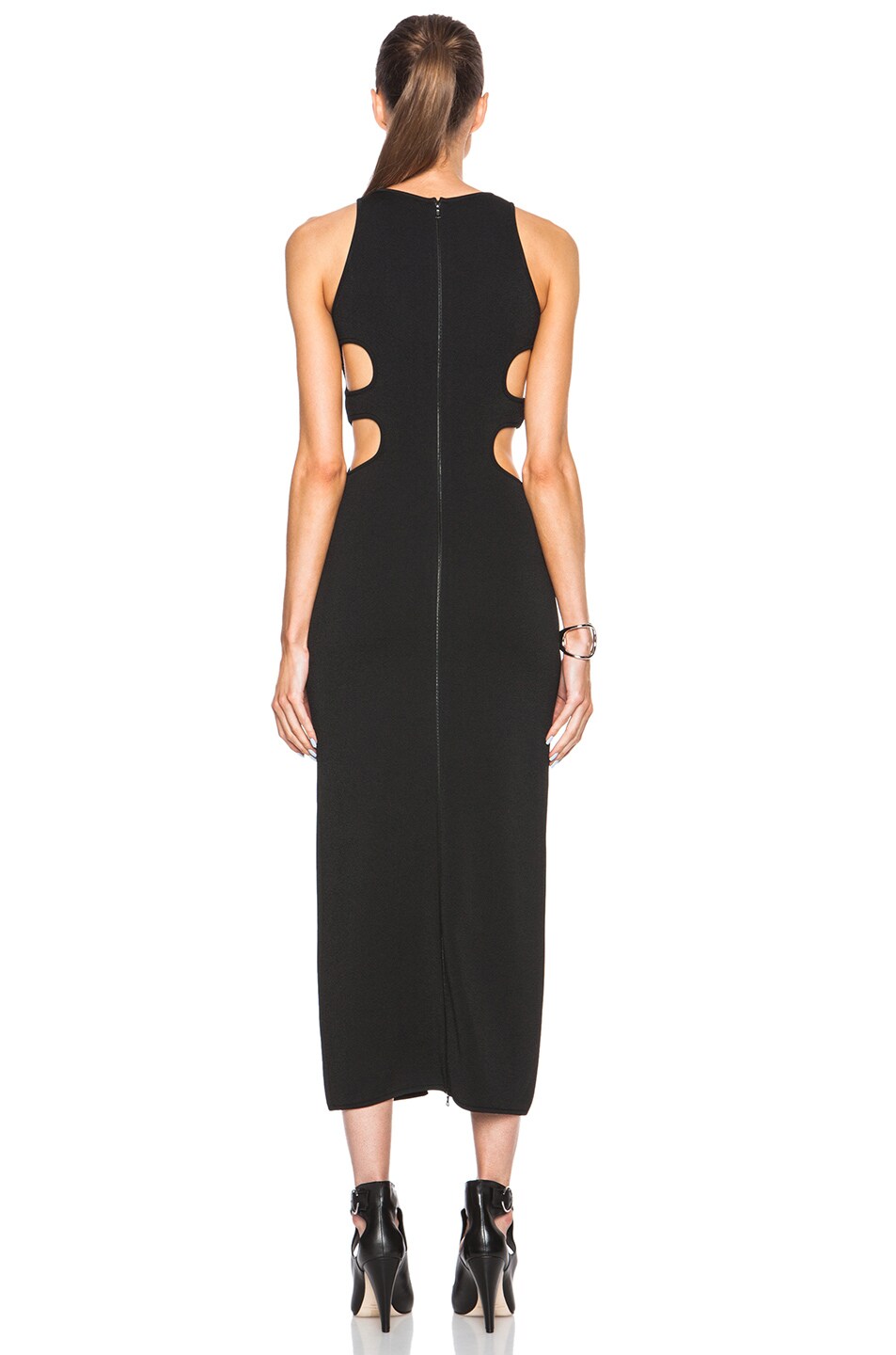 David Koma Front Split Cut Out Dress in Black | FWRD