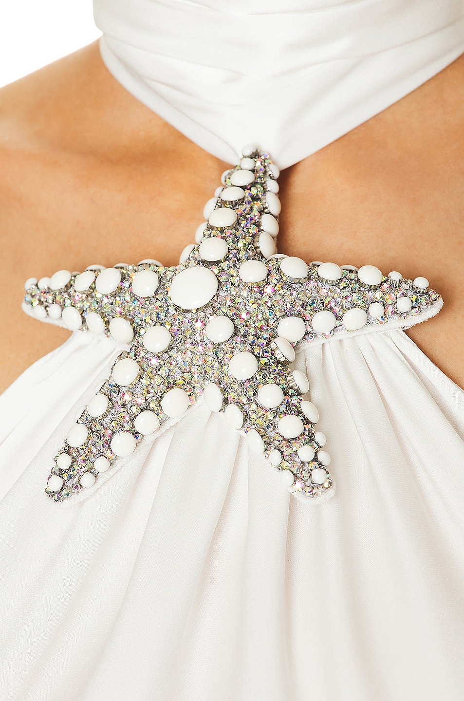 David Koma Starfish Chest Flounce Dress in White | FWRD