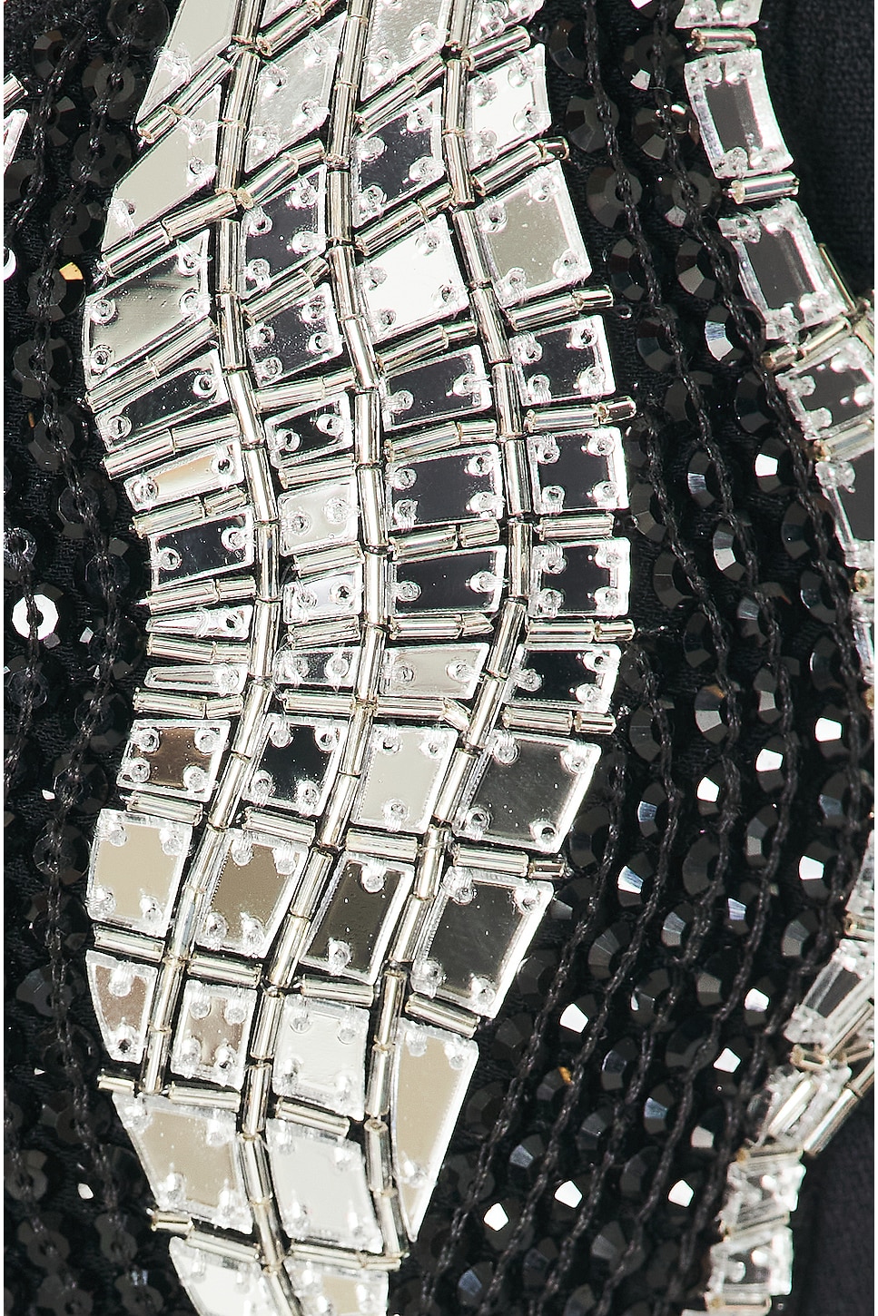 David Koma Crystal Fish Bra Patch Mini Dress in Black & Silver | FWRD