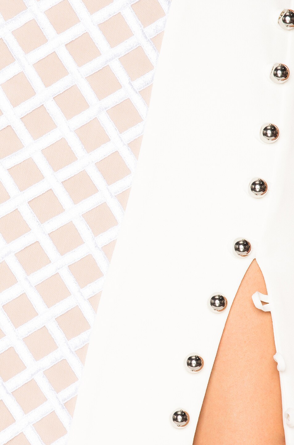 David Koma Macrame Asymmetrical Insert Loops & Metal Balls V-Cut Dress ...