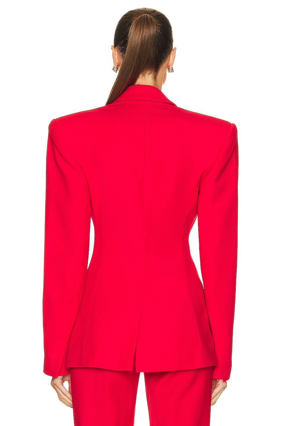 David Koma Jewel Patch Tailored Wool Jacket in Red | FWRD