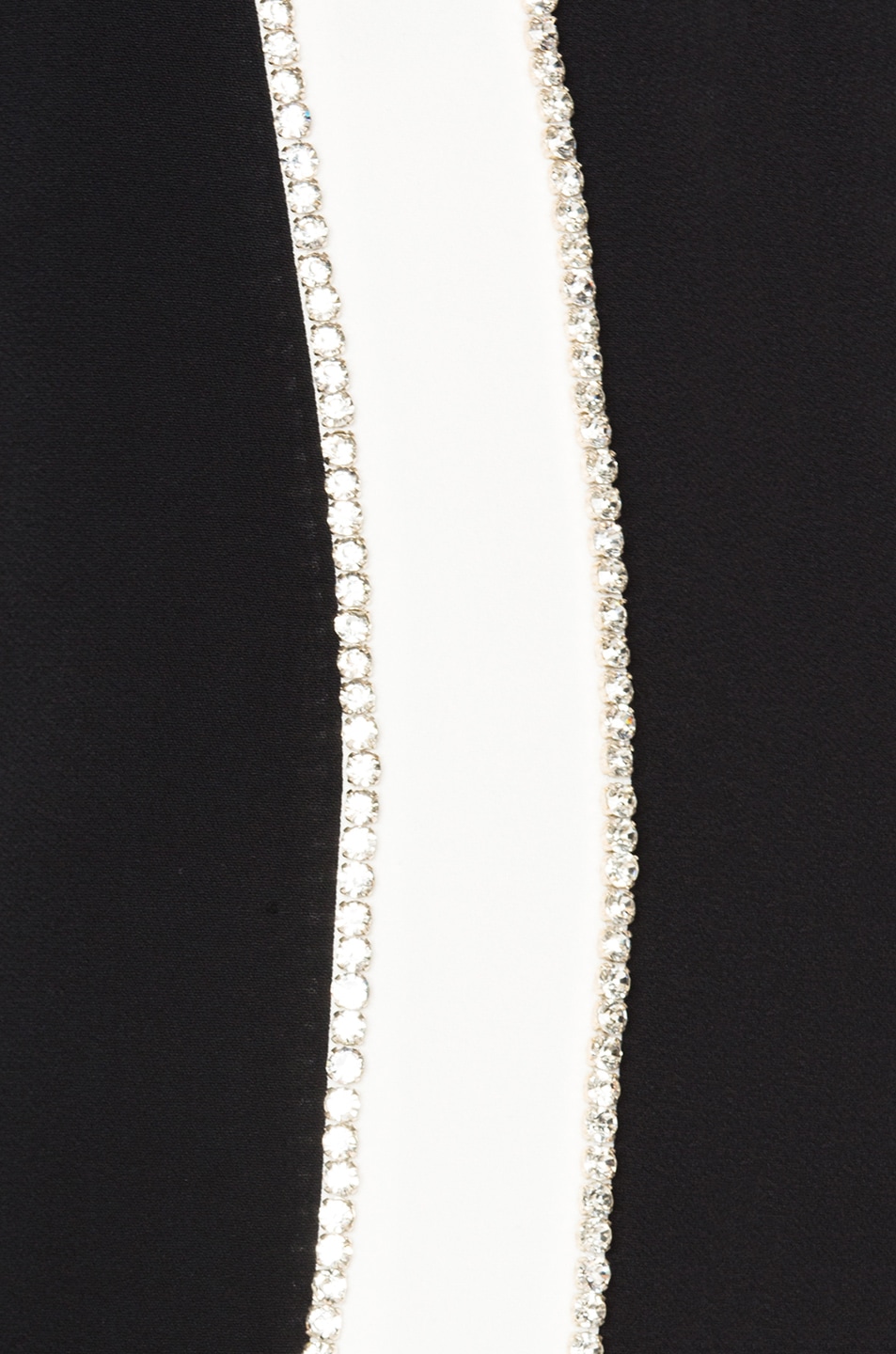 David Koma Side Snap Crystal Trouser Pants in Black, White & Silver | FWRD