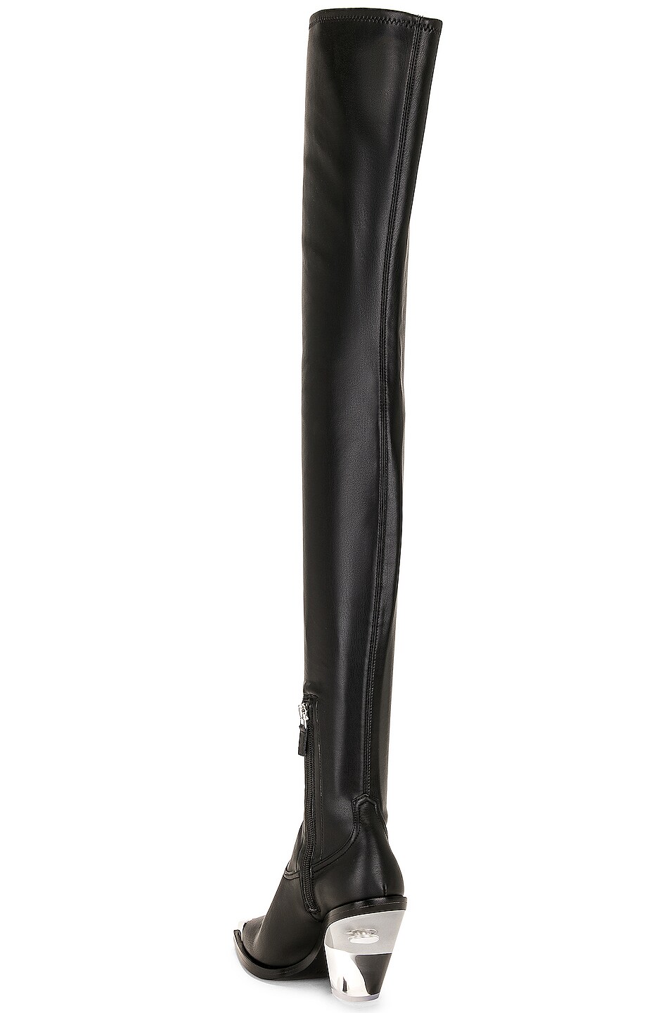 David Koma Metal Nose & Transparent Heel High Boot in Black | FWRD