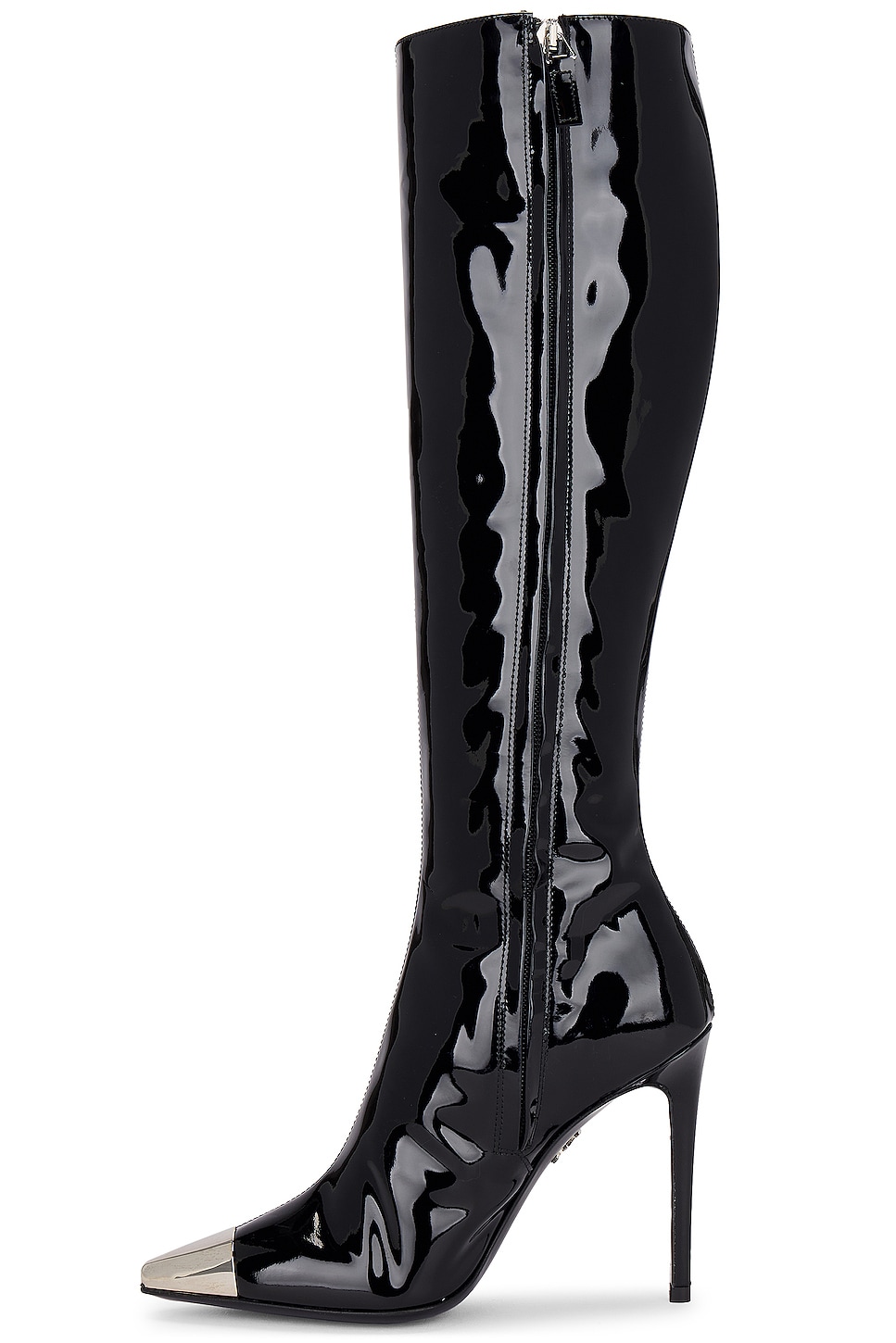 David Koma Patent Leather Metal Nose Boot in Black | FWRD