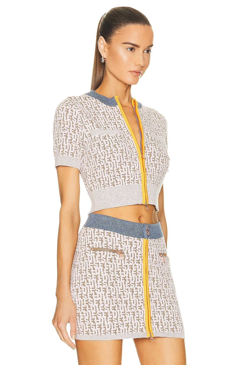 Diesel Monogram Knit Jacket in Neutral Multi | FWRD