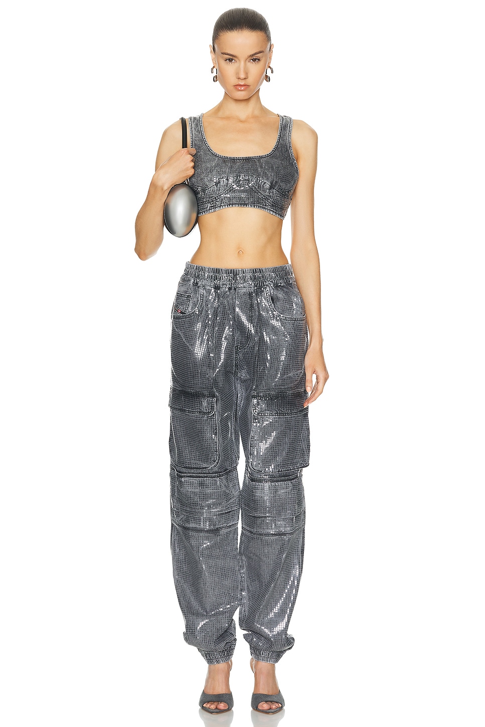 Diesel Toppy Bra Top in Black & Denim | FWRD