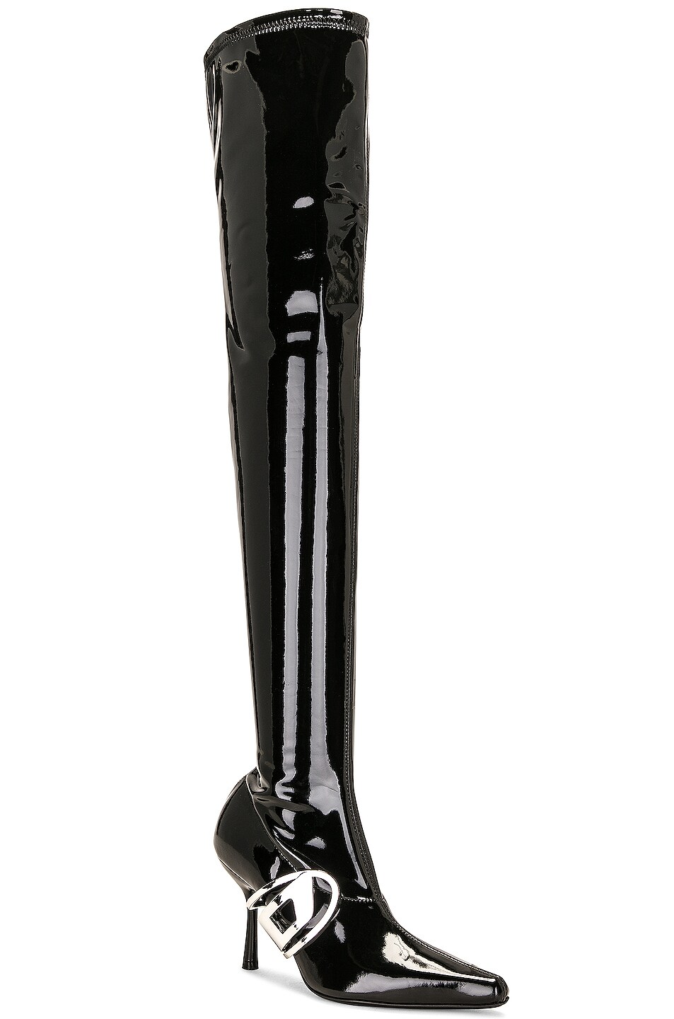 Diesel Stretch Over the Knee Boot in Black | FWRD