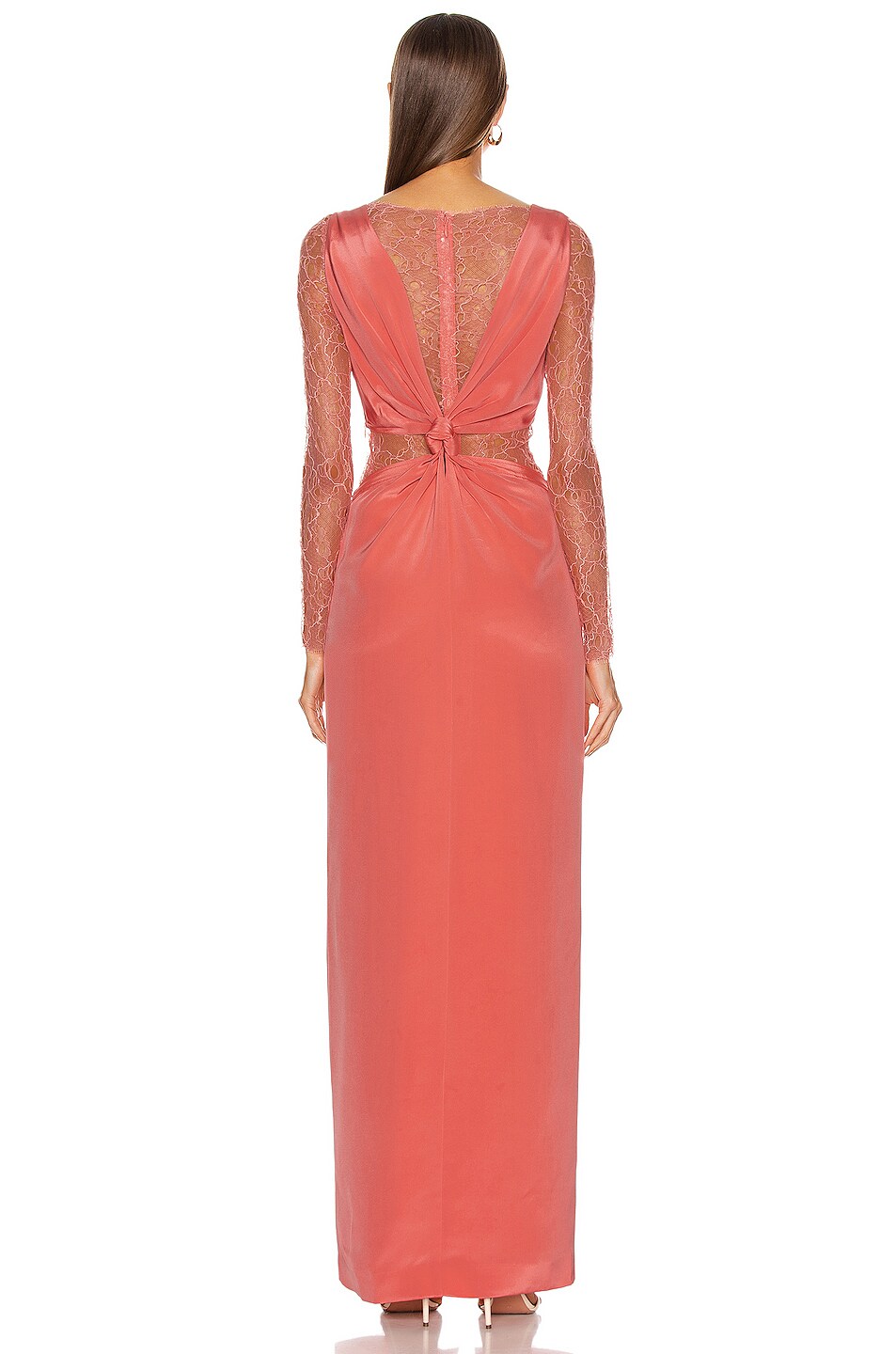 Dion Lee Marrow Lace Silk Knot Gown in Rose | FWRD