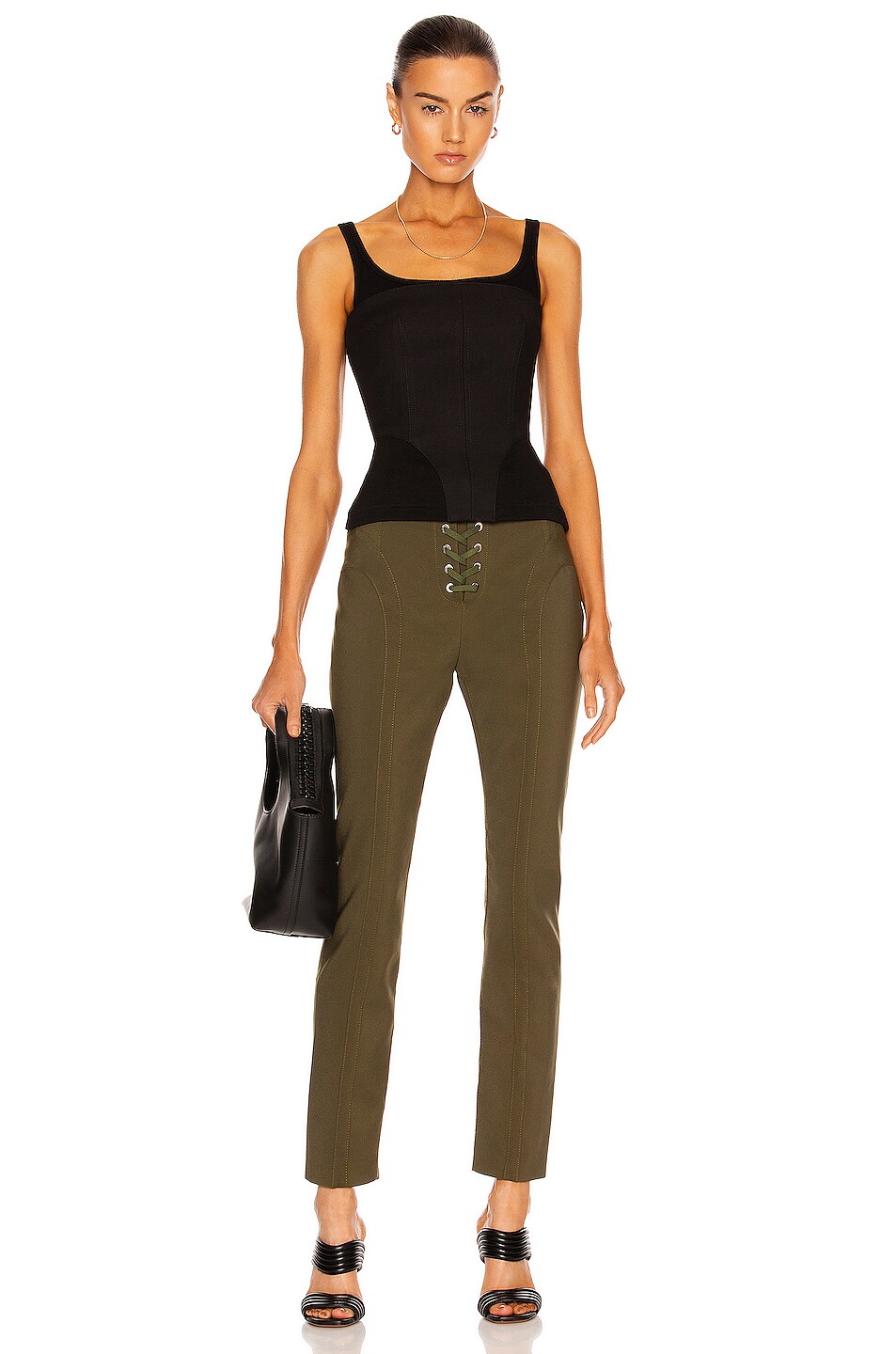 Dion Lee Contour Stitch Pant in Dark Olive | FWRD