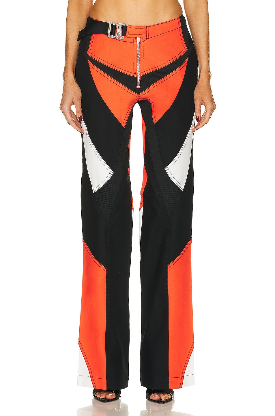 Dion Lee Moto Panel Pant in Fluro Red & White | FWRD