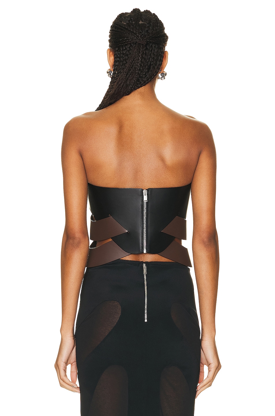Dion Lee Arrow Lock Bustier in BLACK/UMBER | FWRD